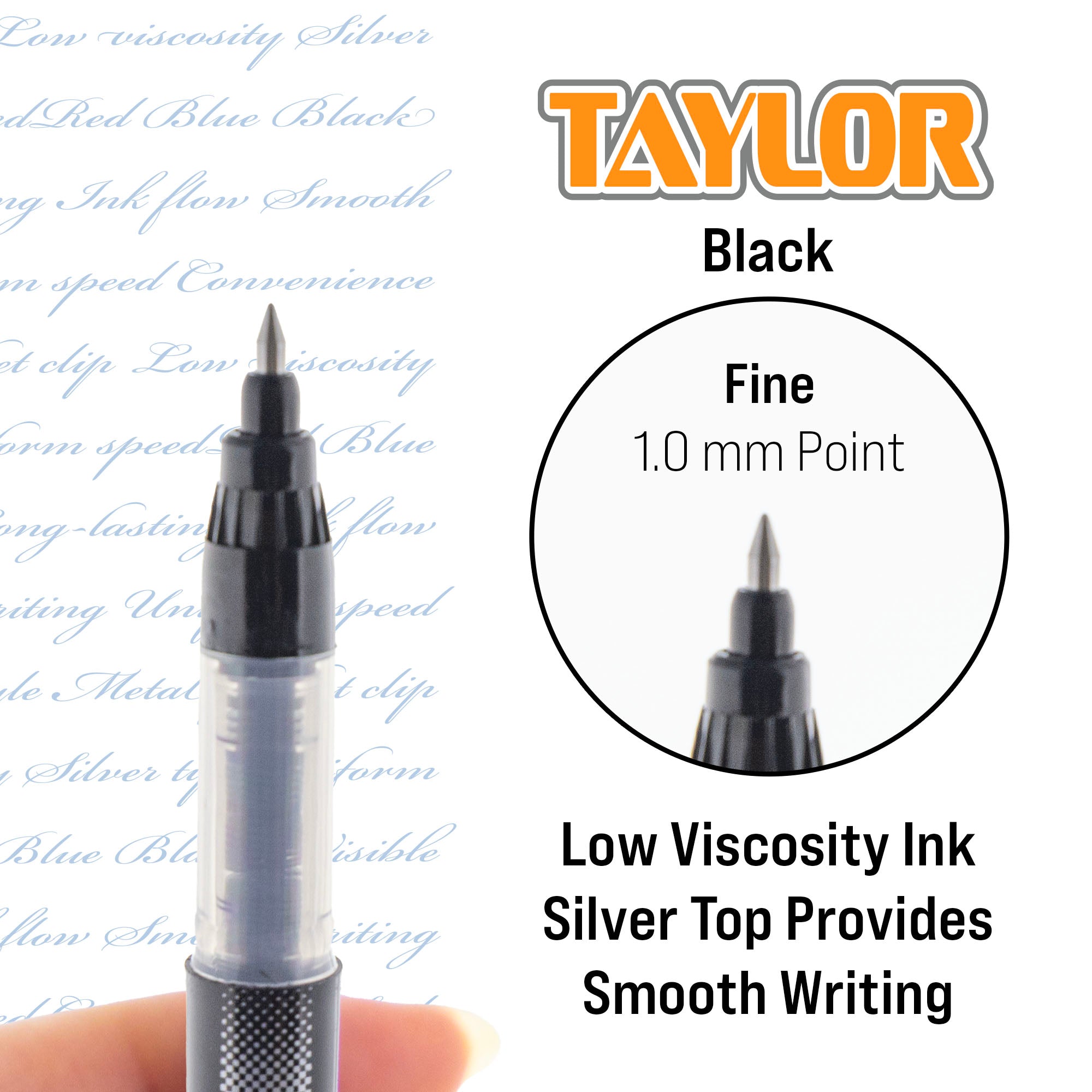 BAZIC Taylor Black Rollerball Pen (3/Pack) – BAZIC Products