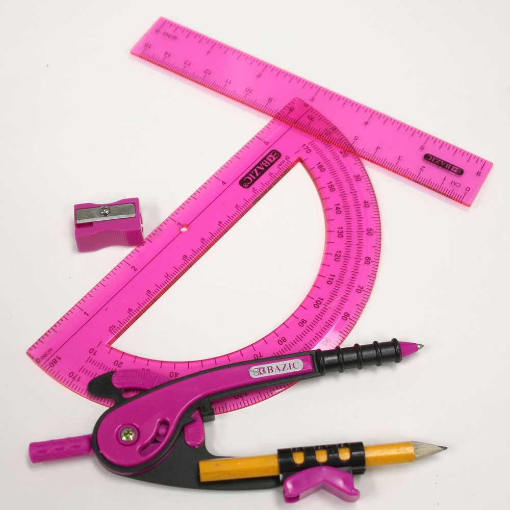 BAZIC Assorted Color Semicircular 6" Protractor – BAZIC Products